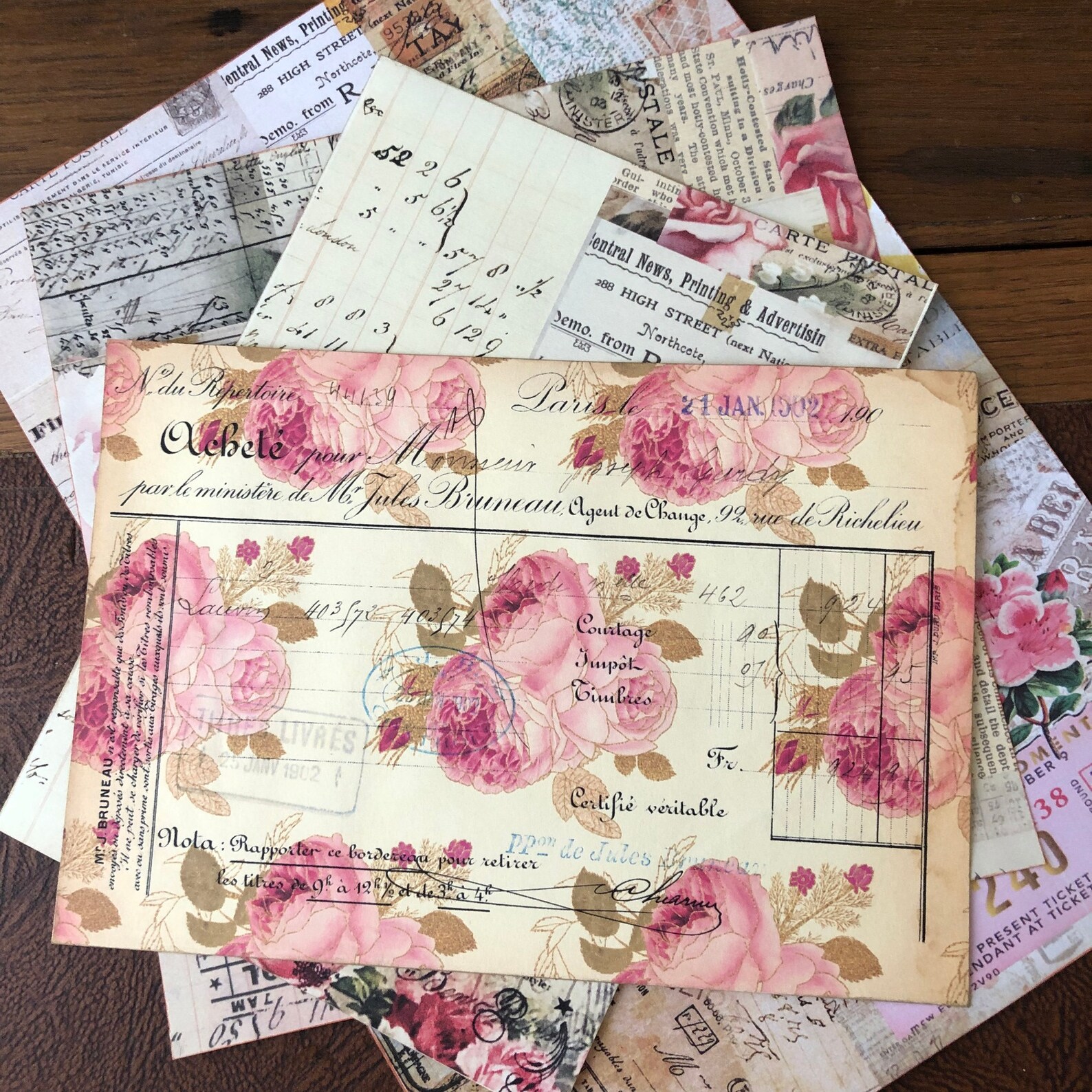 Printable Large Mix Size Junk Journal Papers / Shabby DIY Books Paper ...