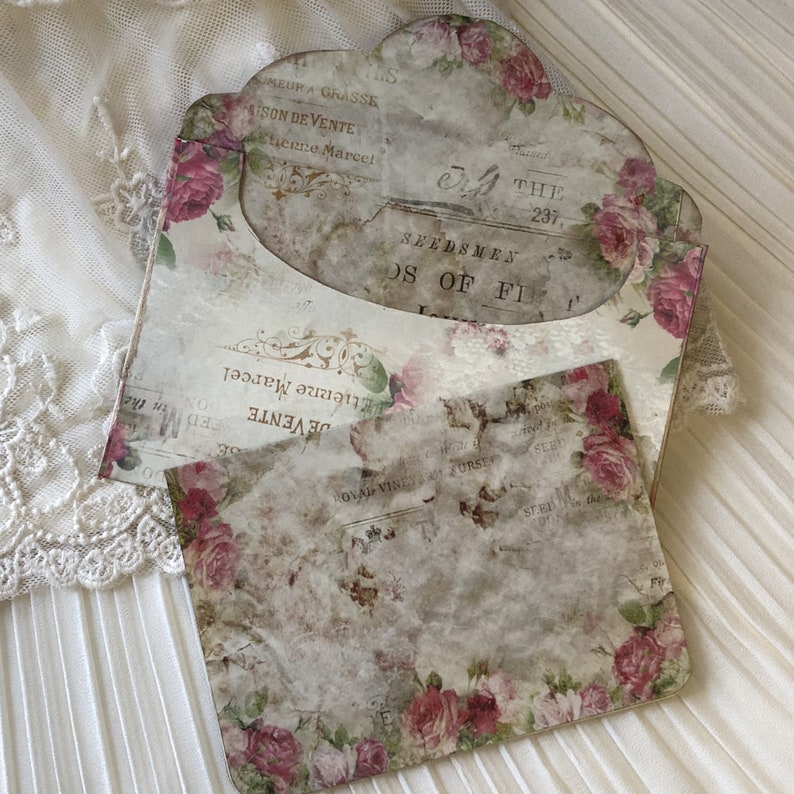 Vintage Roses Folio Folder Journal Wallet / Collage Sheets Digital ...