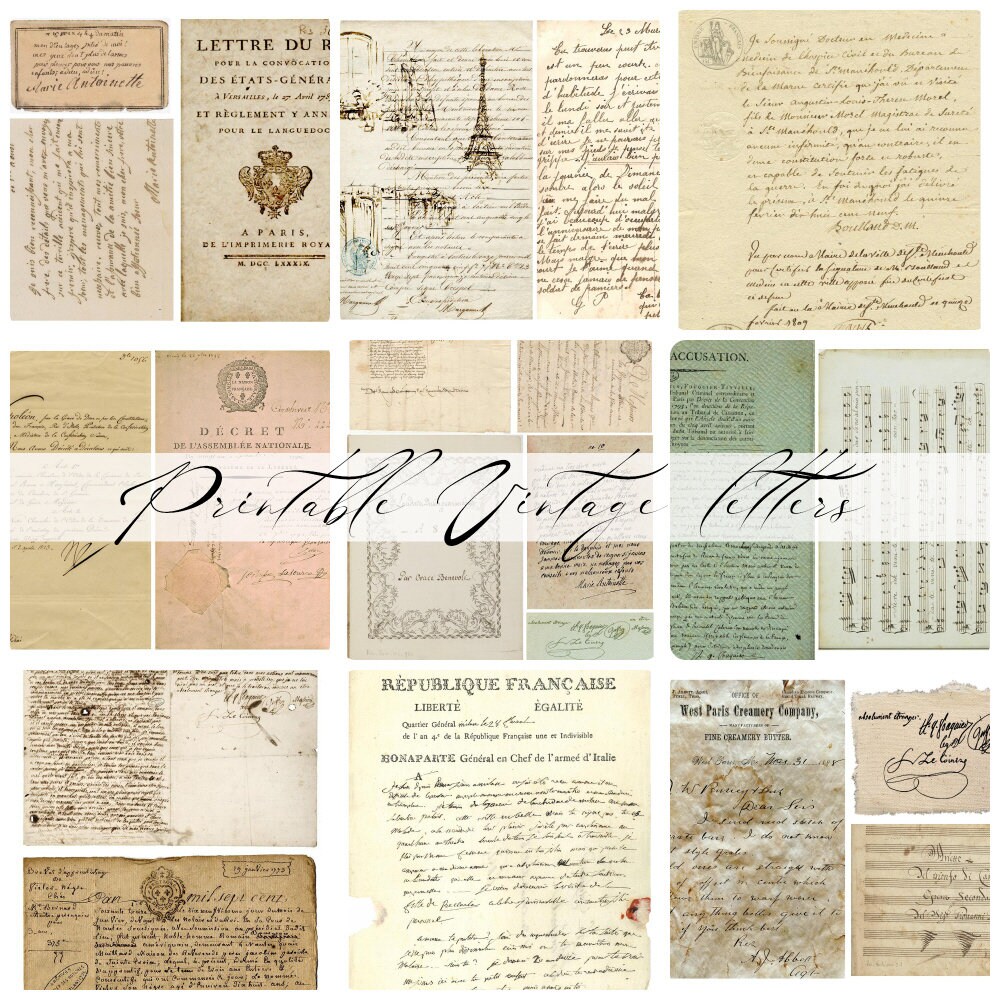 Printable Junk Journal Papers and Ephemera / Vintage Letters - Etsy UK