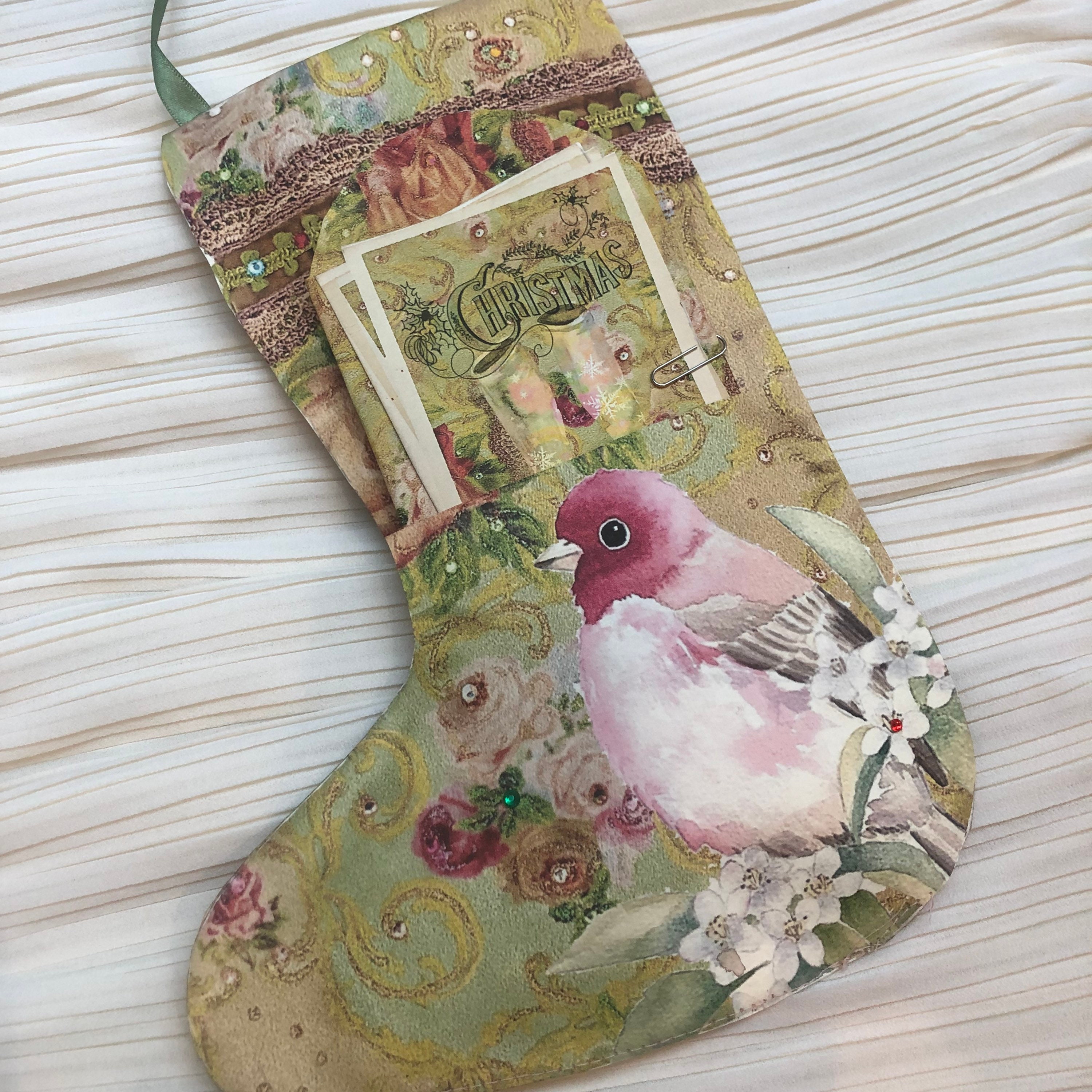 Vintage Christmas Stocking Crafting Kit / Shabby Pink - Etsy