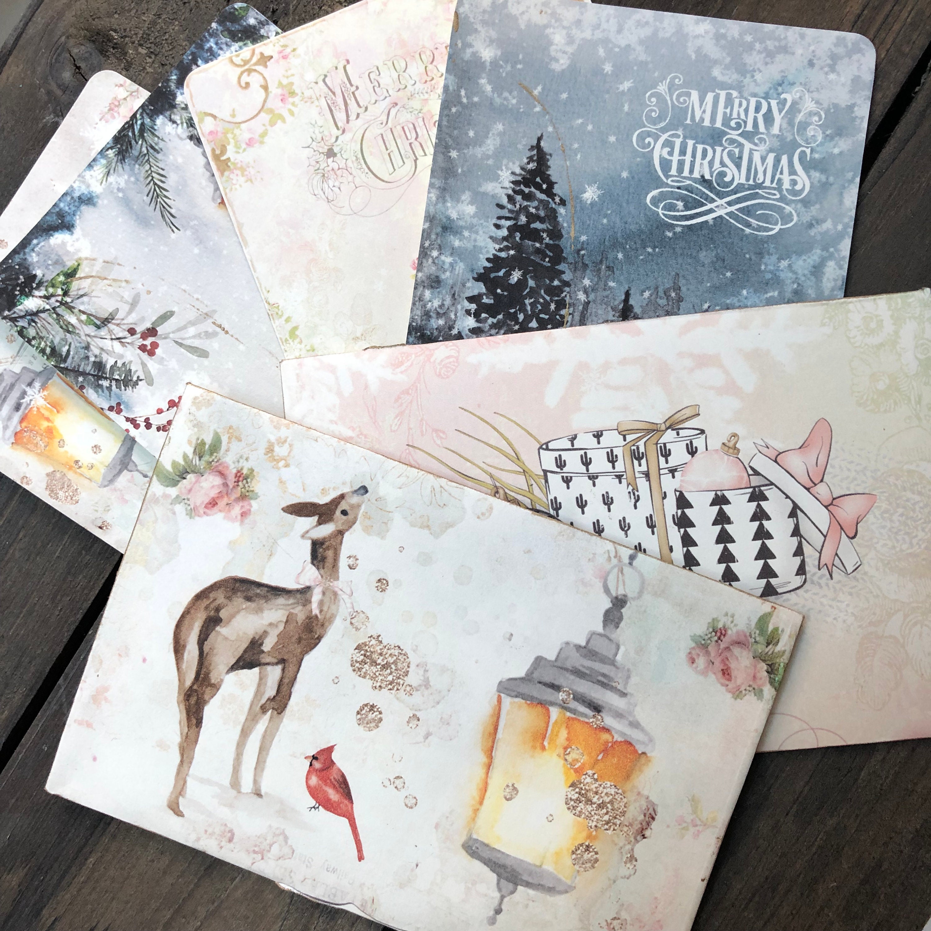 Printable Christmas Cards & Envelopes / Watercolour Woodland - Etsy