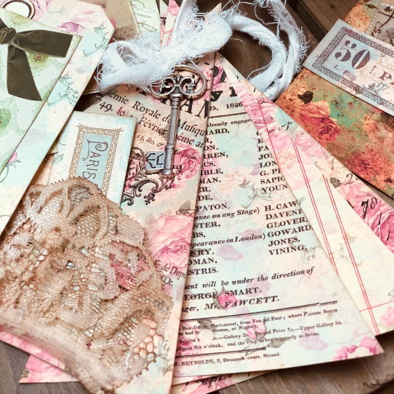 Tri Fold Folio Junk Journal / Vintage Letters and Roses Folder - Etsy UK