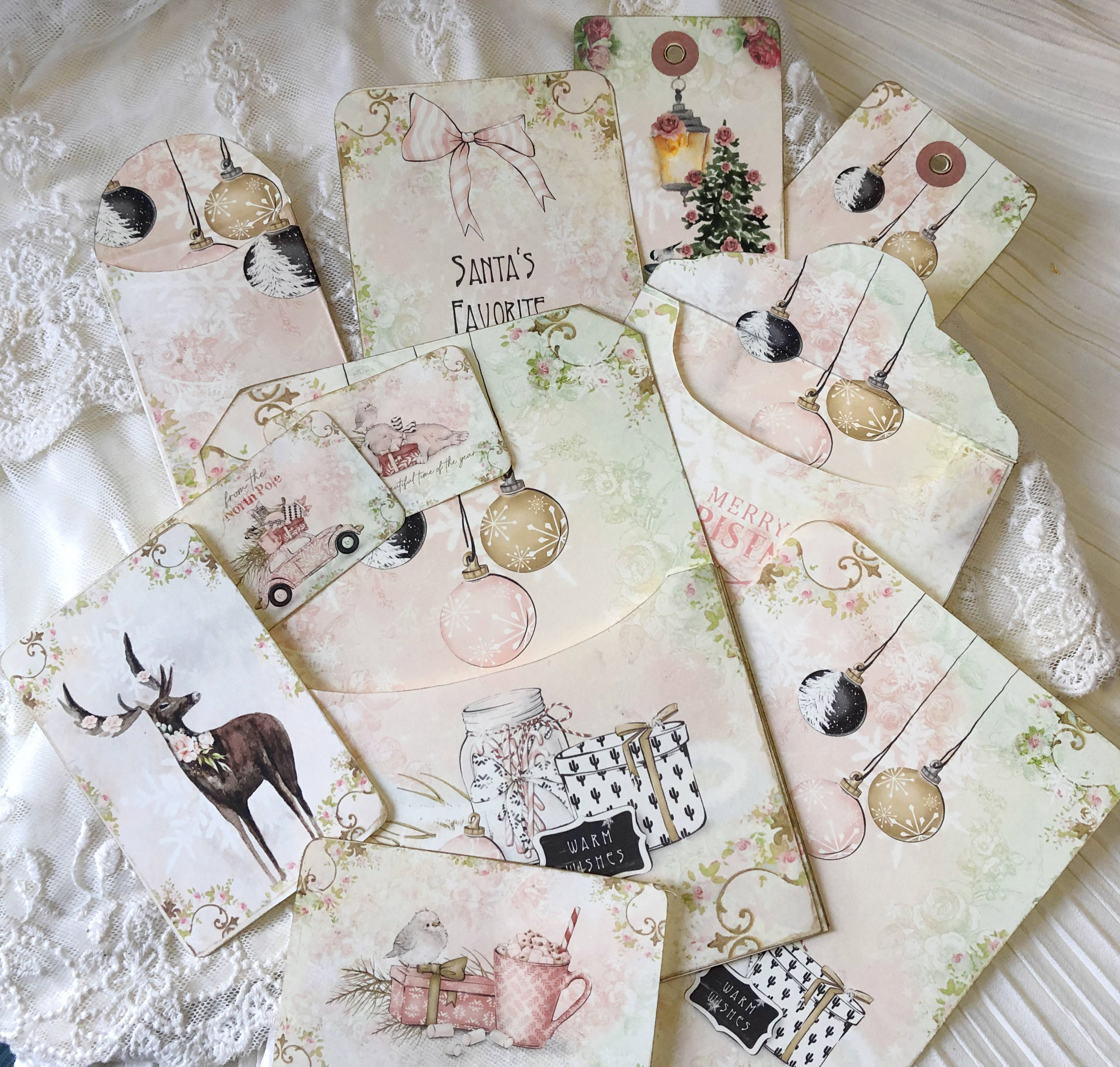 Printable Christmas Folio Folder / Seasonal Wallet Journal / Shabby ...