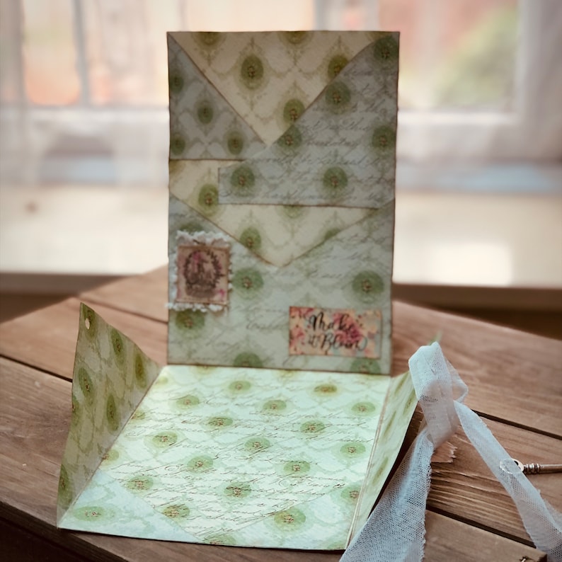 Tri Fold Folio Junk Journal / Vintage Letters and Roses Folder - Etsy UK