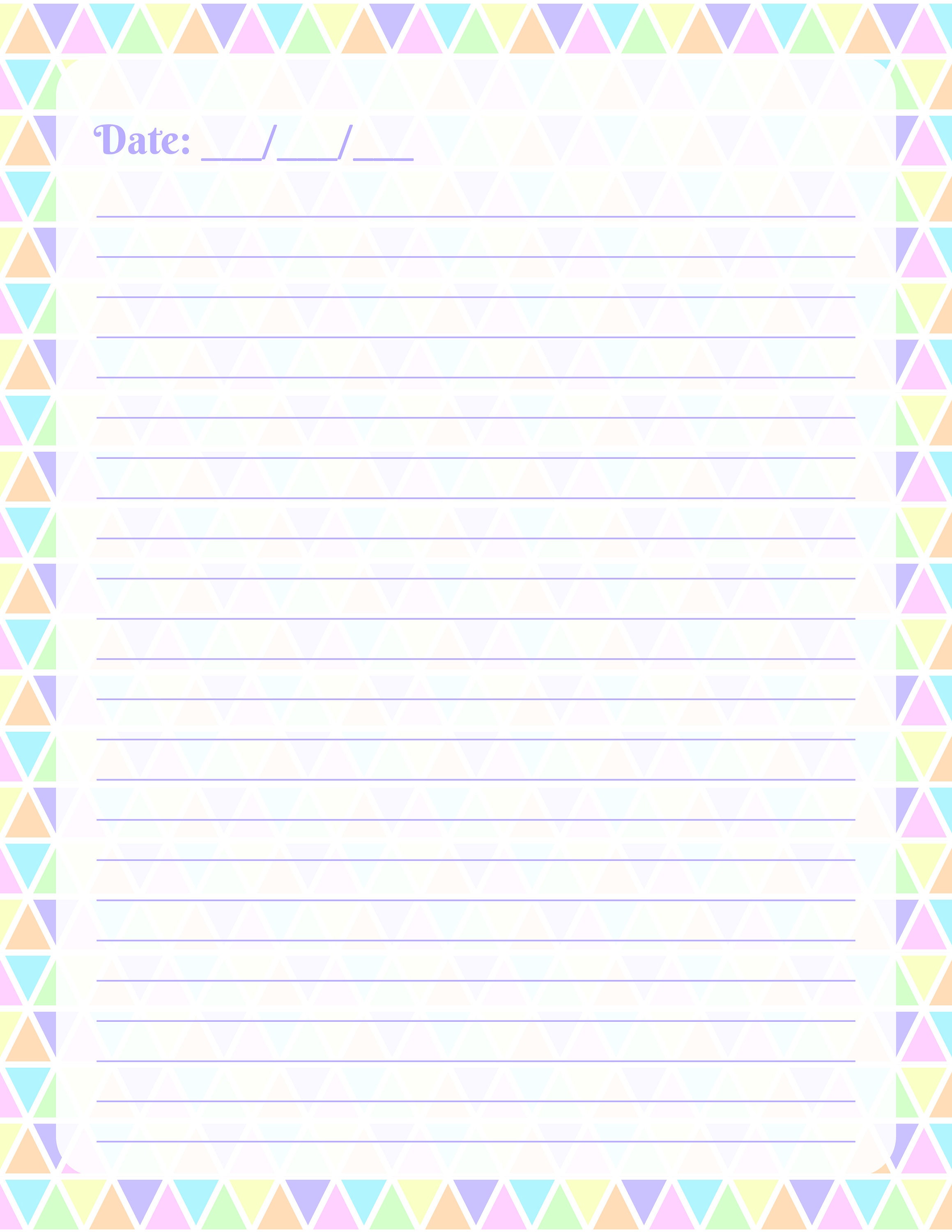 Printable Notepad - Pastel Triangles - Etsy