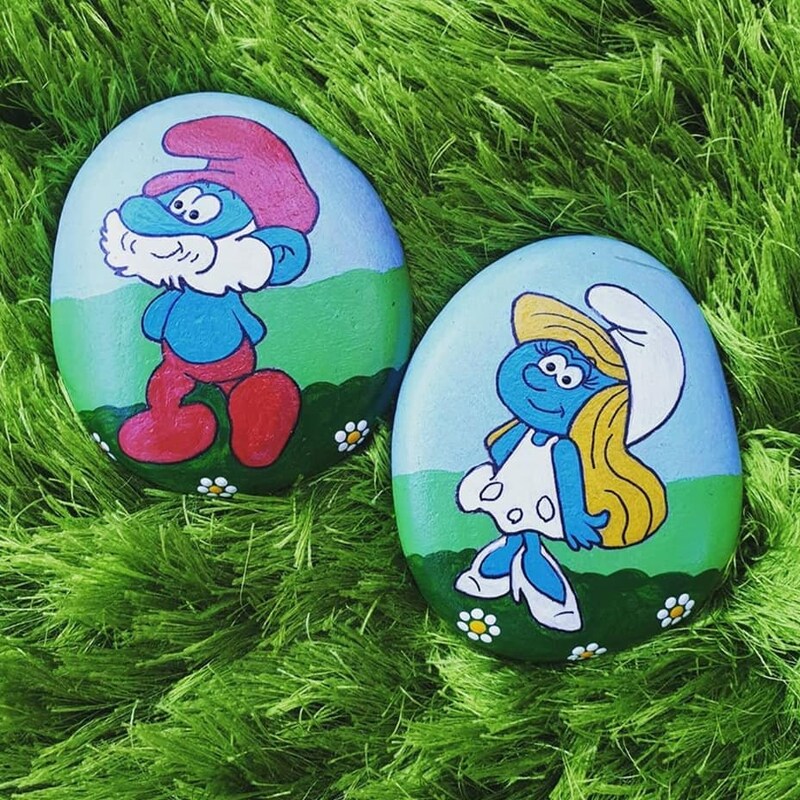 Cartoon Painted Rocks - Etsy