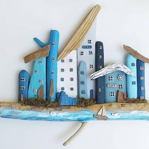 Driftwood Cottages Key Holder Wall Hanging Home Art Decor - Etsy