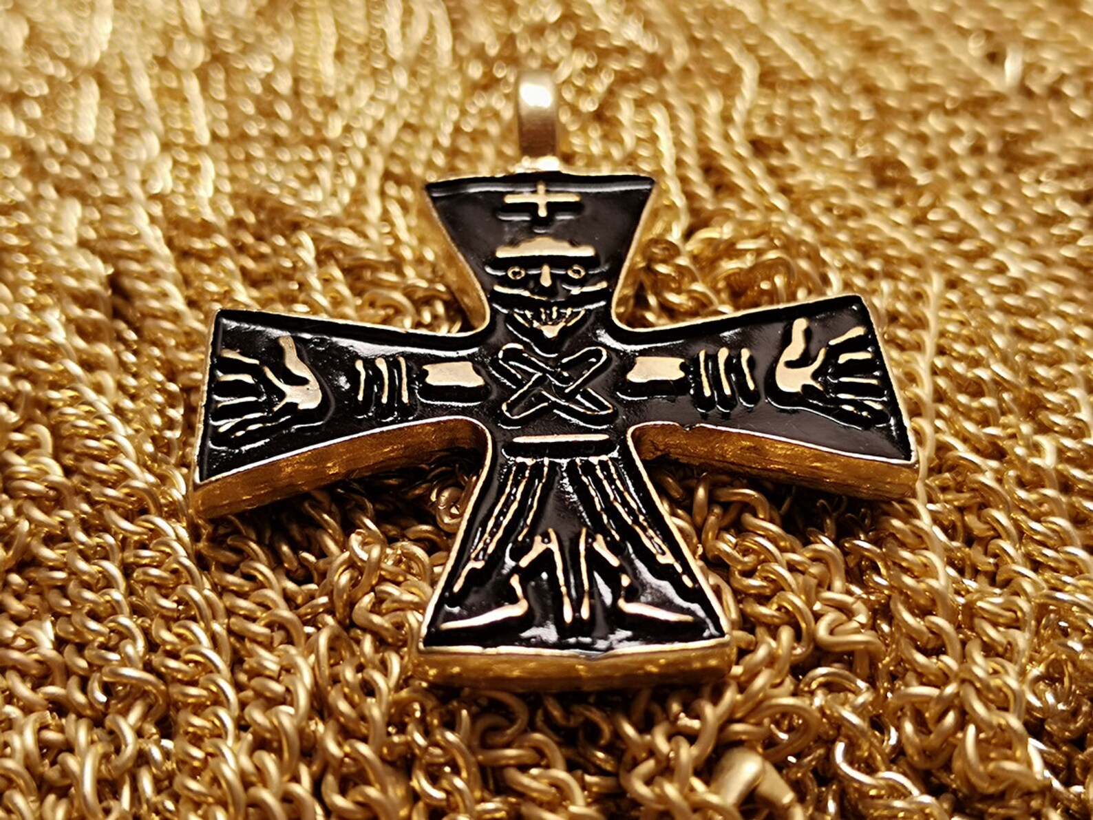 Nordic pendant ODINS CROSS doré pendentif nordique de Dieu | Etsy