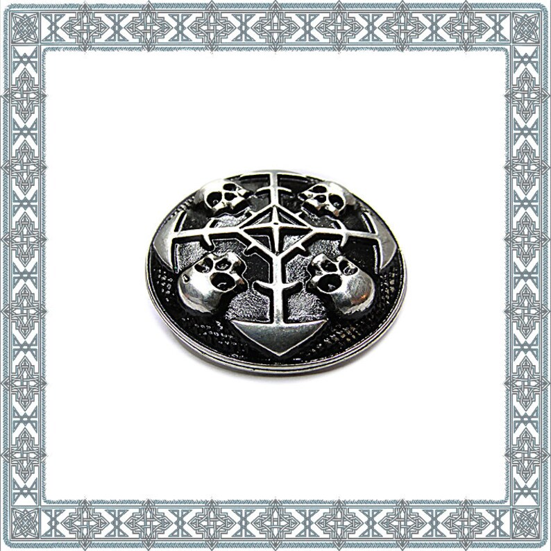 6 Decorative Rivets CIRCLE OF SKULLS Silver-plated Heraldry - Etsy