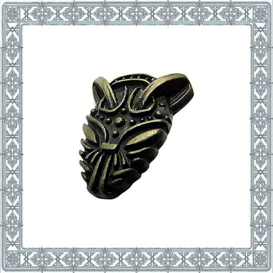 6 Decorative Rivets FENRIR Altmessing Wolf Viking Rivets Germanic ...