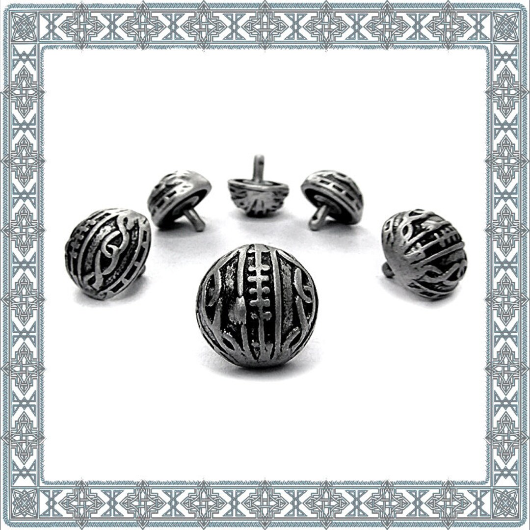 12 Decorative Rivets HELMET RIVETS Old Silver Rivets Nordic Fitting ...