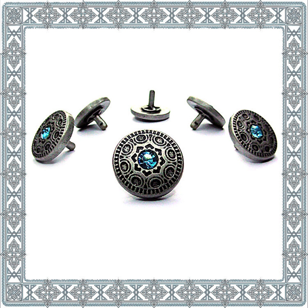 12 Decorative Rivets FREYA 15 Mm Old Silver 1 Each Swarovski - Etsy