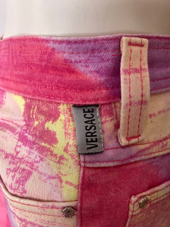 Versace Jeans couture pink and yellow abstract print … - Gem