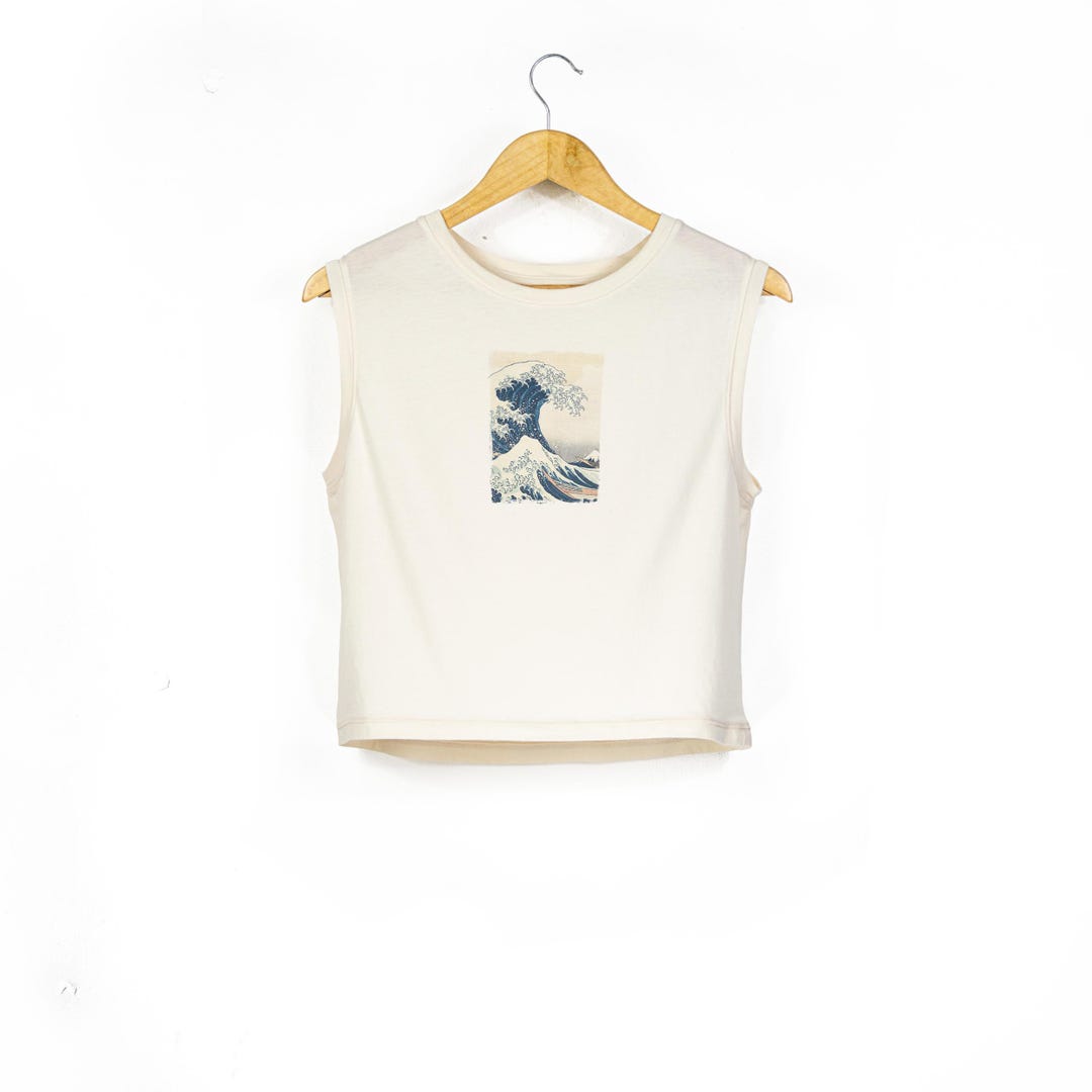 Womens Sleeveless Crop Top With Japanese Art | the Great Wave off ...