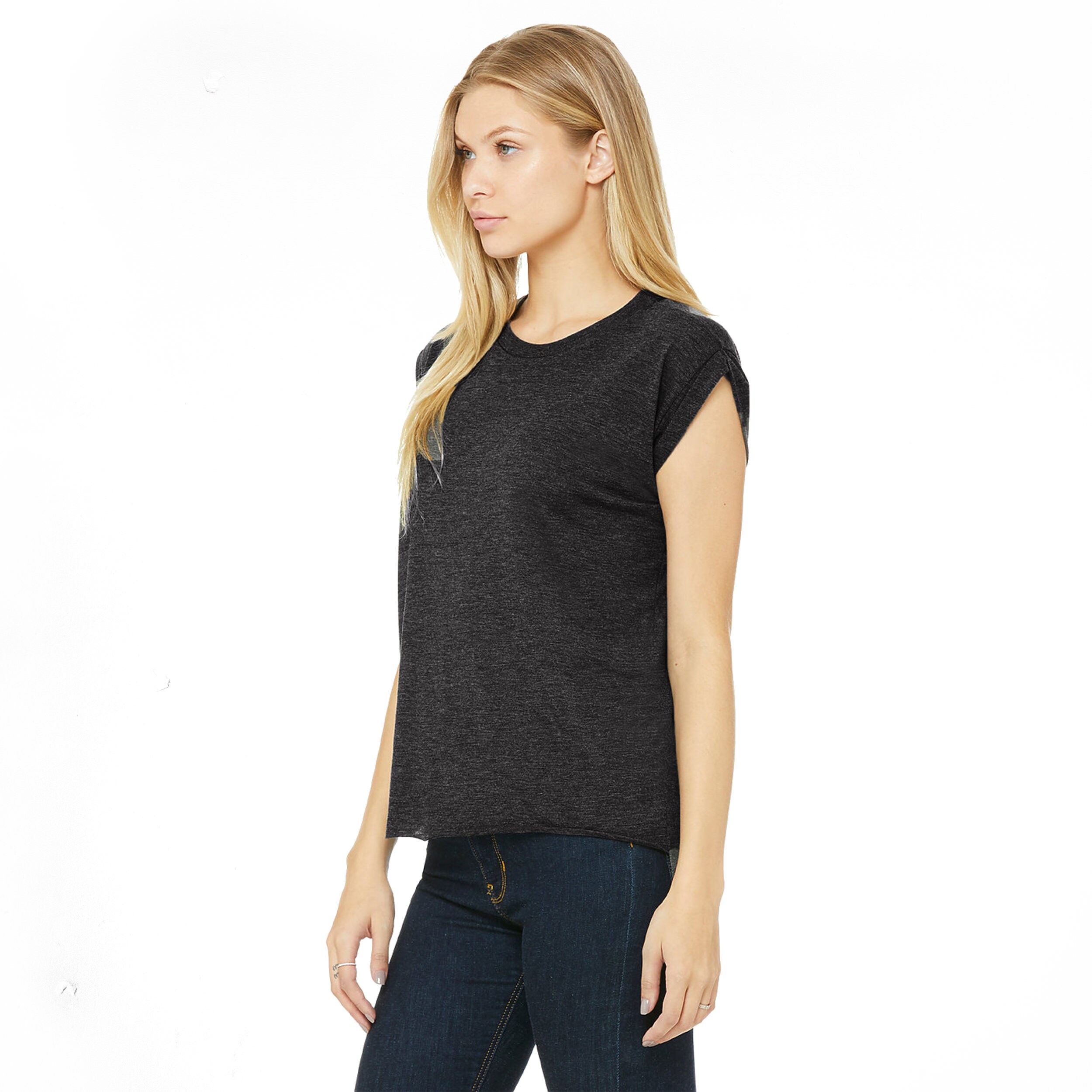 Women's Flowy Muscle T-shirt With Rolled Cuff | 'sunrise' Ocean Print ...