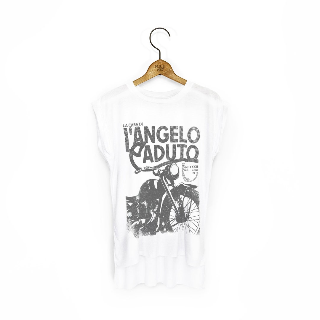 Damen 'L'Angelo Caduto' Haus der gefallenen Engel Biker Muskel-T-Shirt ...