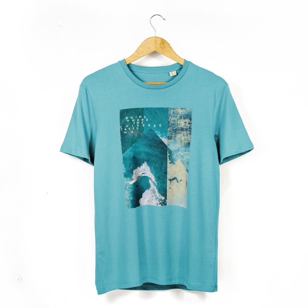 Surfer T Shirt With Abstract Ocean Print | Going Where the Universe ...
