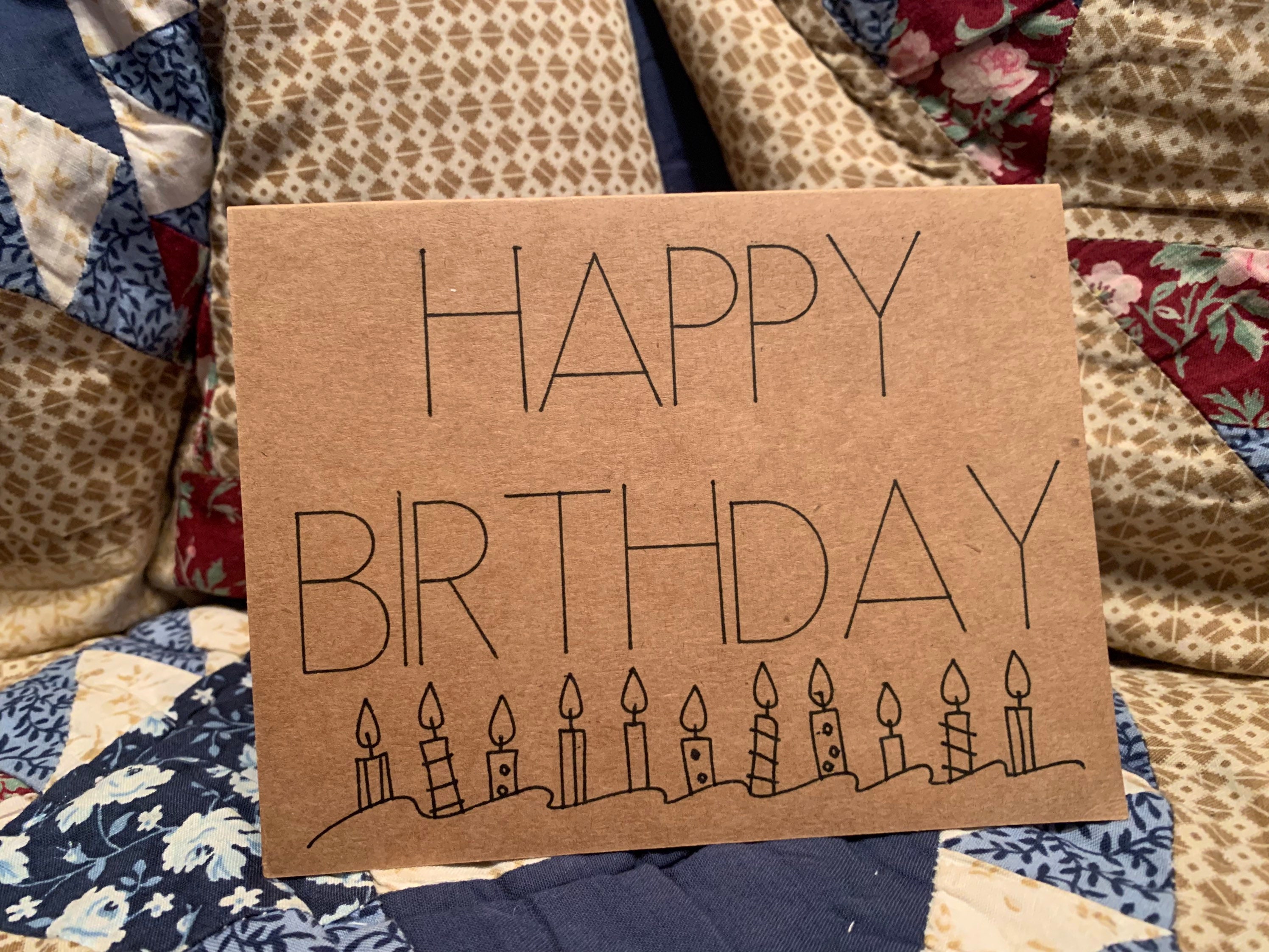 Assorted Bundle of 6 Birthday Cards Brown Craft Card Stock Birthday ...