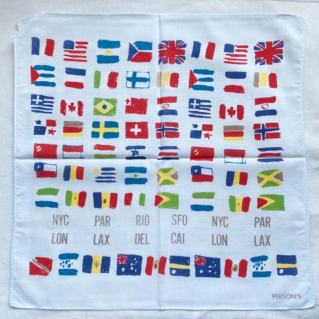 Vintage Country Flag Handkerchief - Etsy