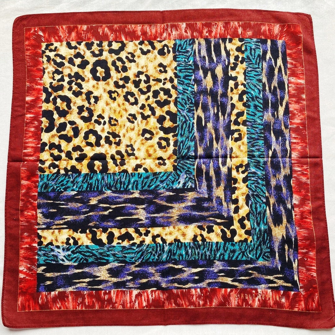 Vintage Tiger Handkerchief / Leopard Handkerchief / Vintage Animal ...