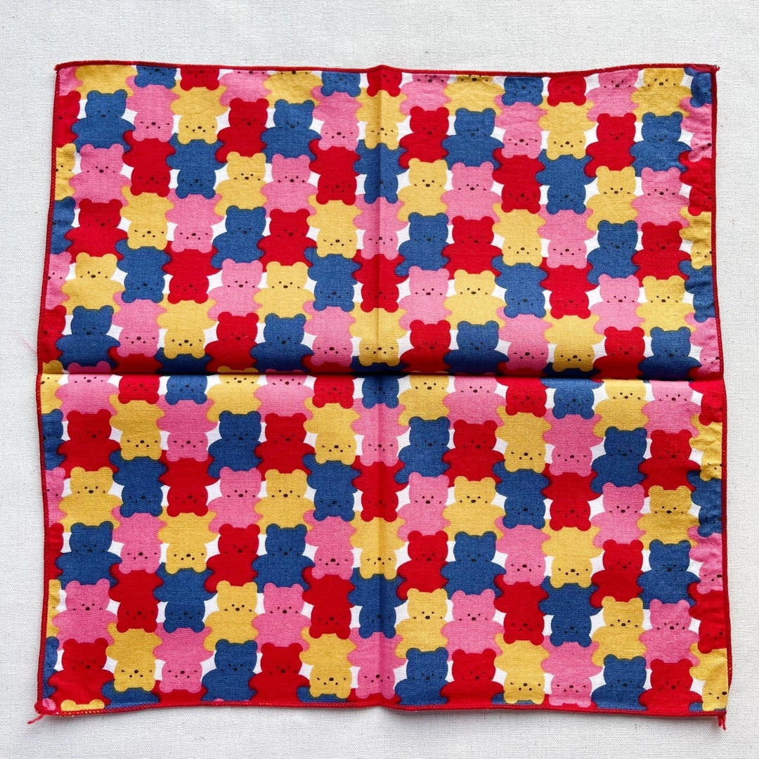 Vintage Bear Handkerchief / Vintage Animal Handkerchief / Vintage ...