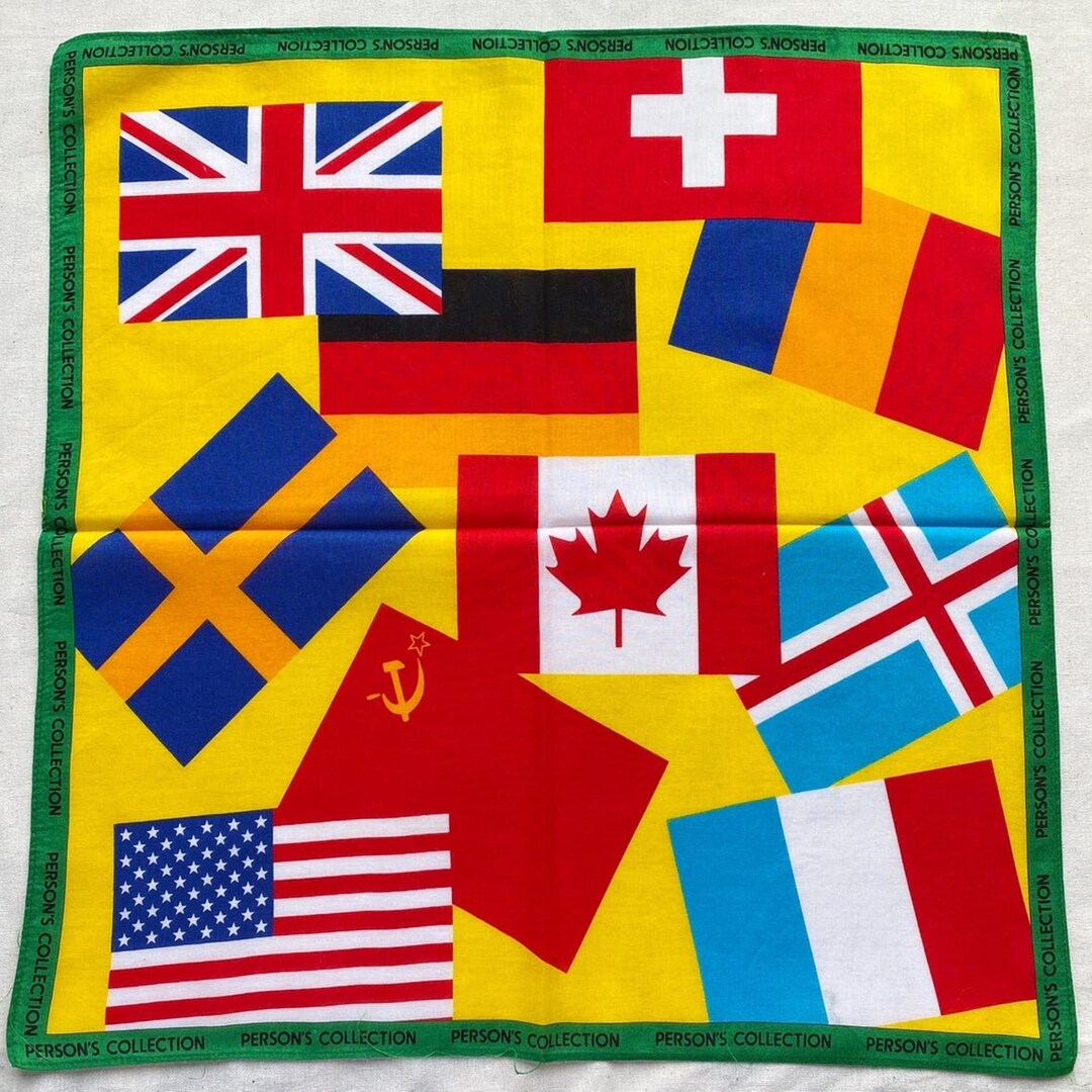 Vintage Country Flag Handkerchief - Etsy