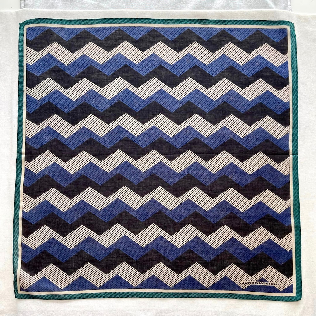Vintage Junko Koshino Handkerchief / Art Handkerchief / Wave ...