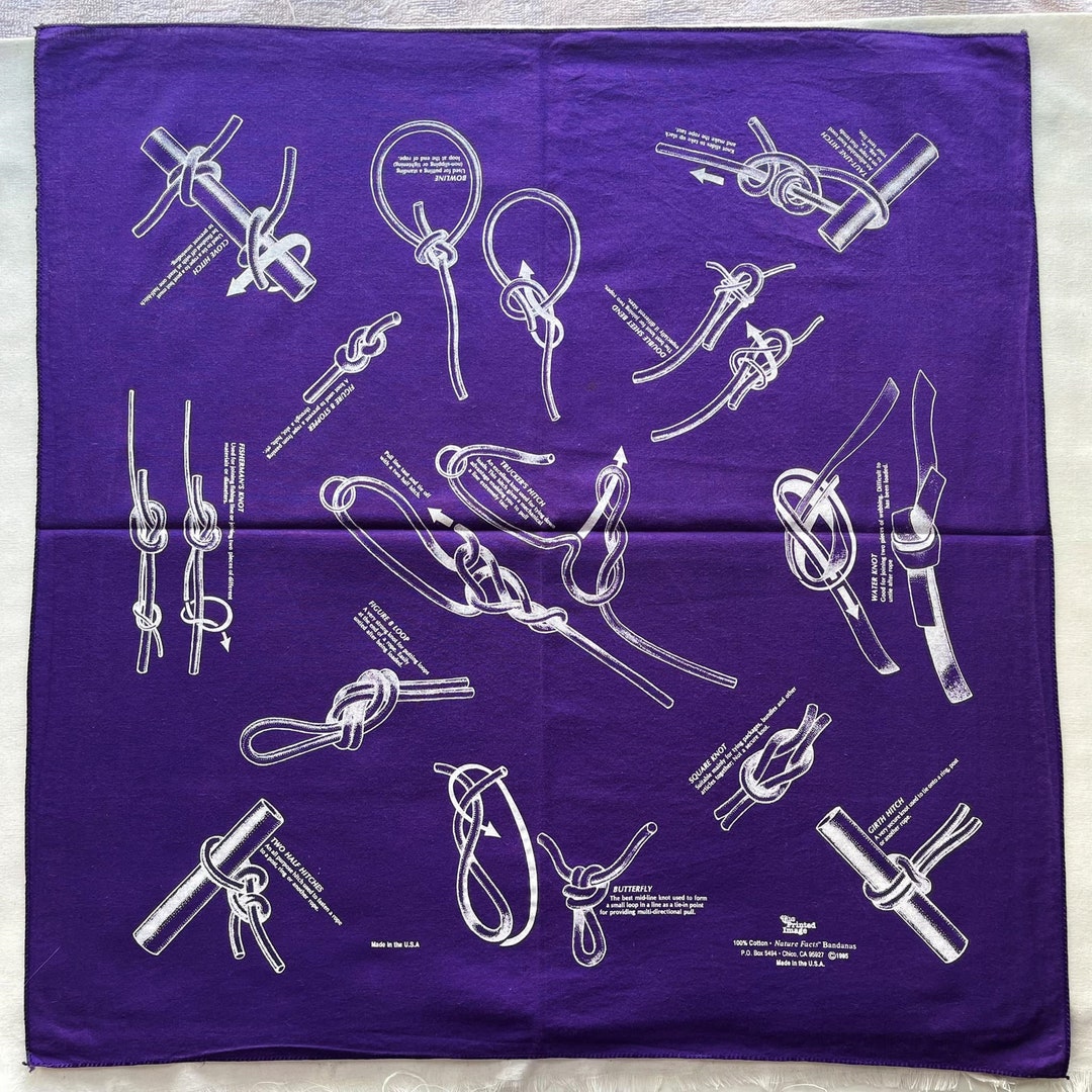Vintage Knot Tying Handkerchief: Camping Boy Scout Bandana - Etsy