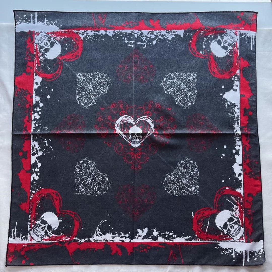 Vintage Skull Handkerchief: Bone Art Print (21x21.5 Inch) - Etsy