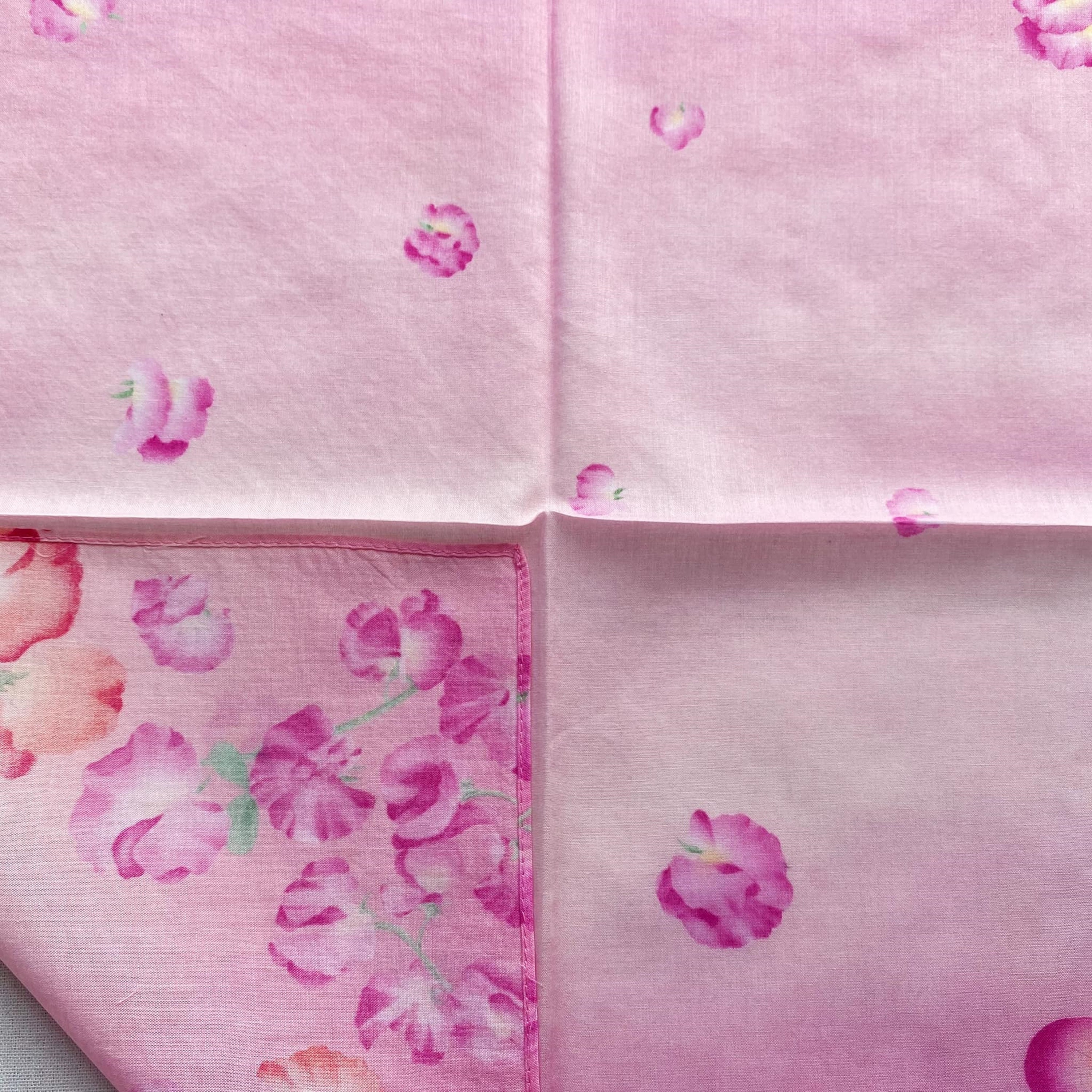 Vintage Pink Flower Handkerchief - Etsy