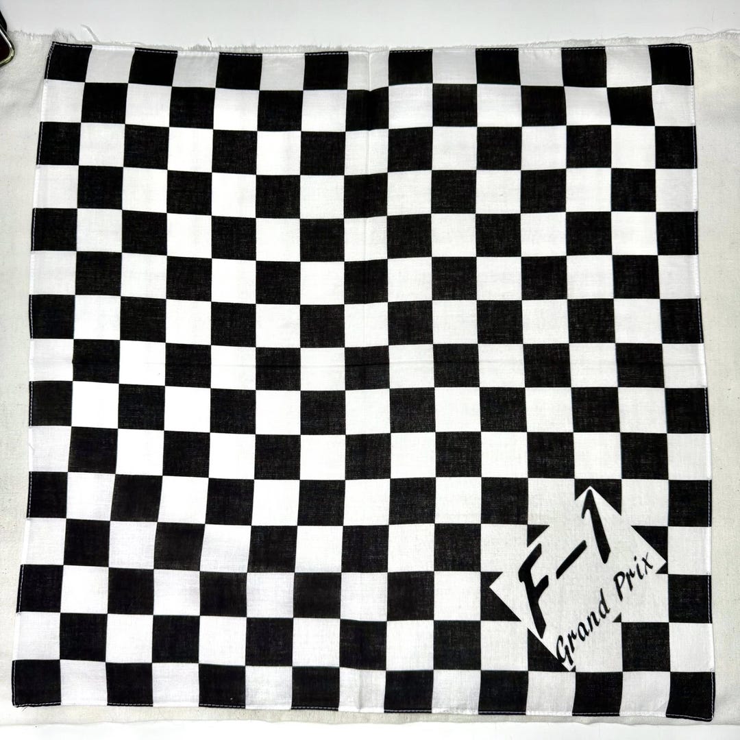 Vintage Checkered Racing Handkerchief – Black White Hanky, Motorsport ...