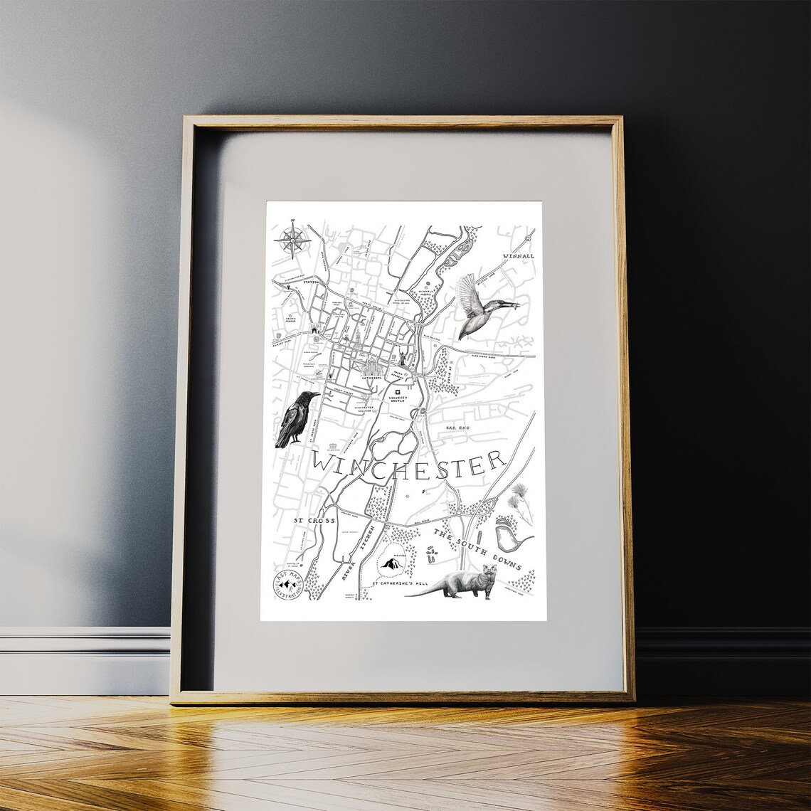 Winchester Map Travel Print/poster - Etsy UK