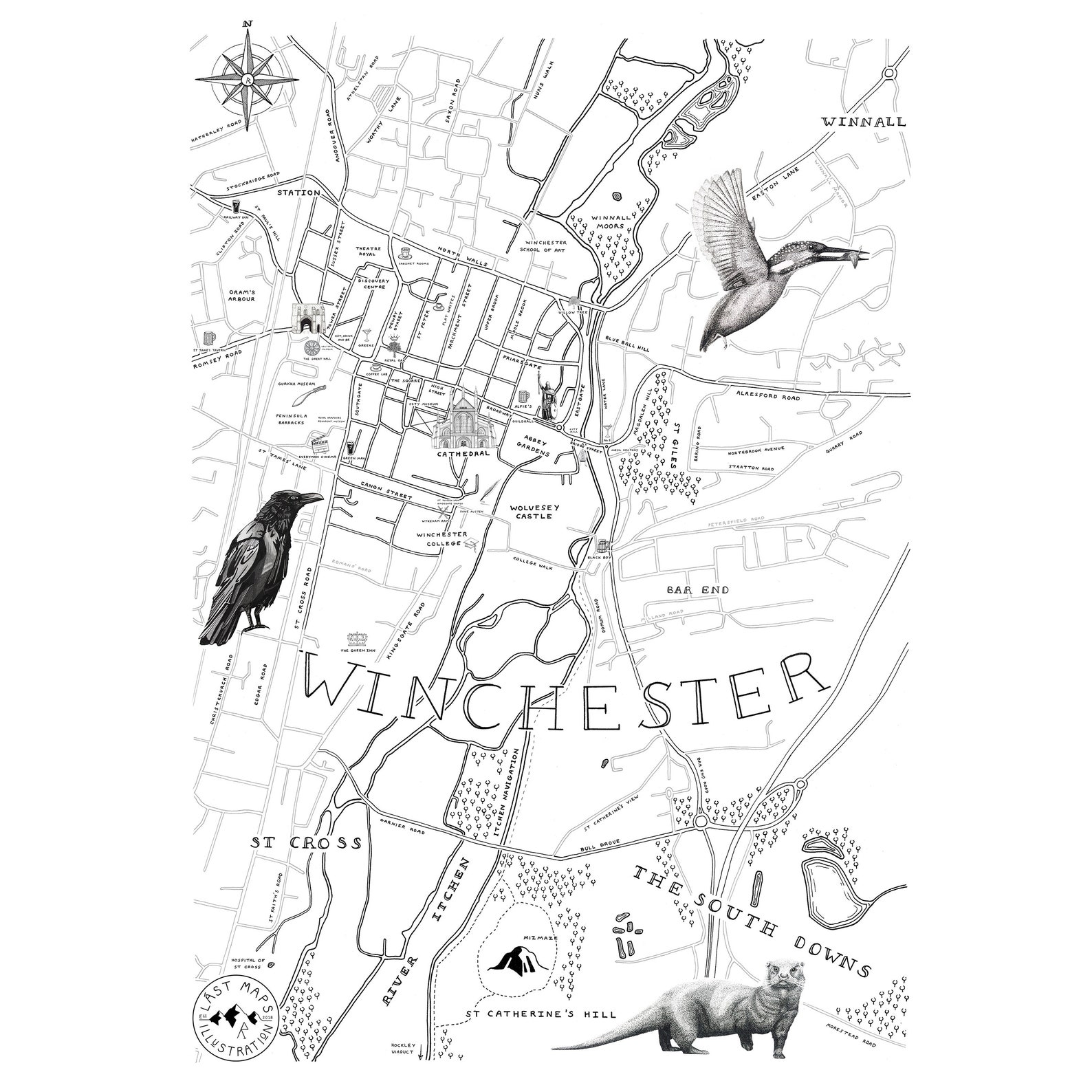 Winchester Map Travel Print/poster - Etsy UK