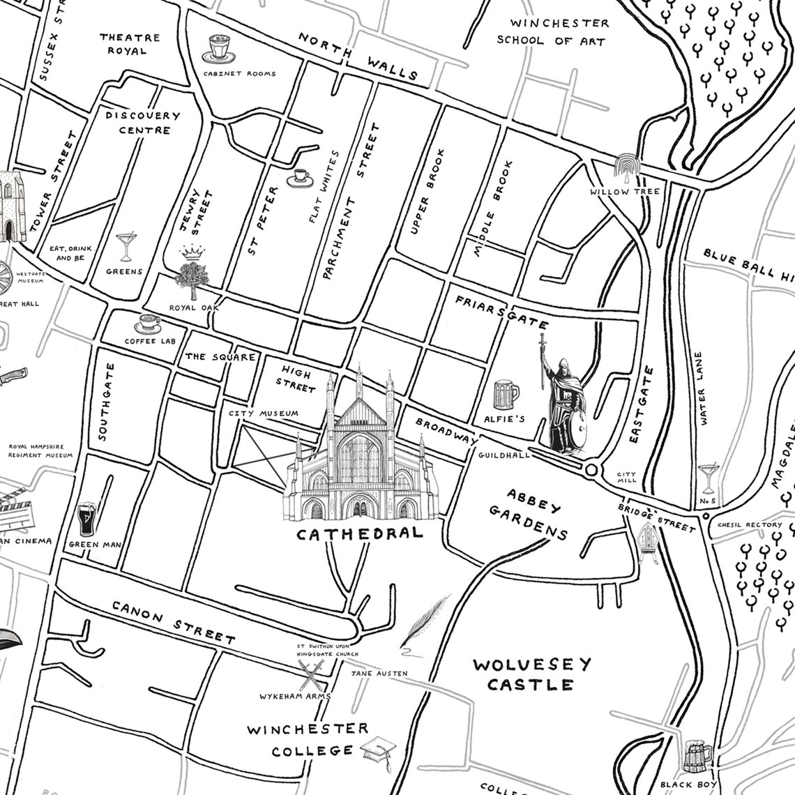 Winchester Map Travel Print/poster - Etsy UK