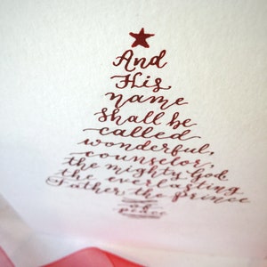 Bulk Christmas Cards, Isaiah 9:6, Calligraphy Holiday Cards, Religious ...