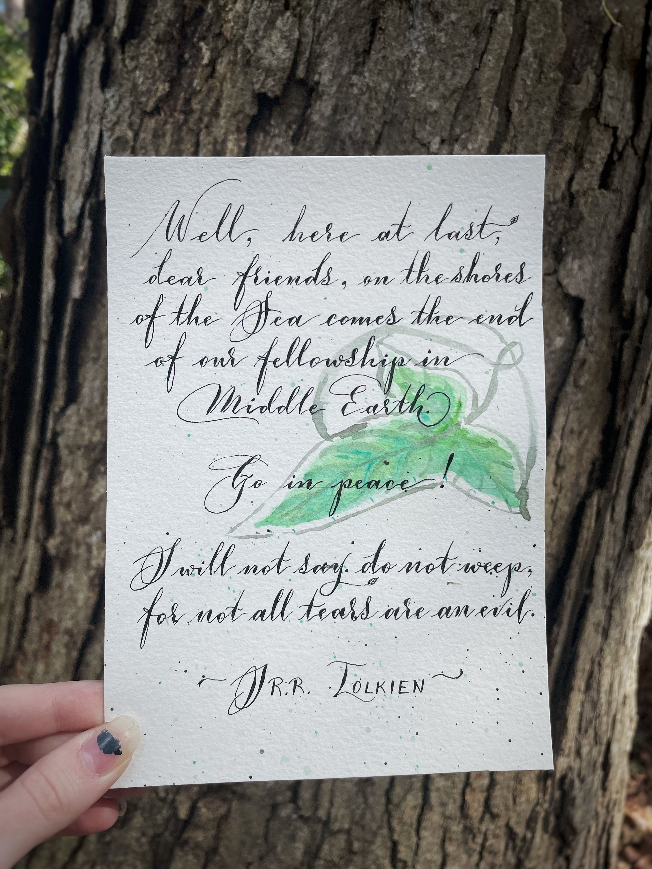 Lord of the Rings Art J.R.R Tolkien the Hobbit Custom Calligraphy ...