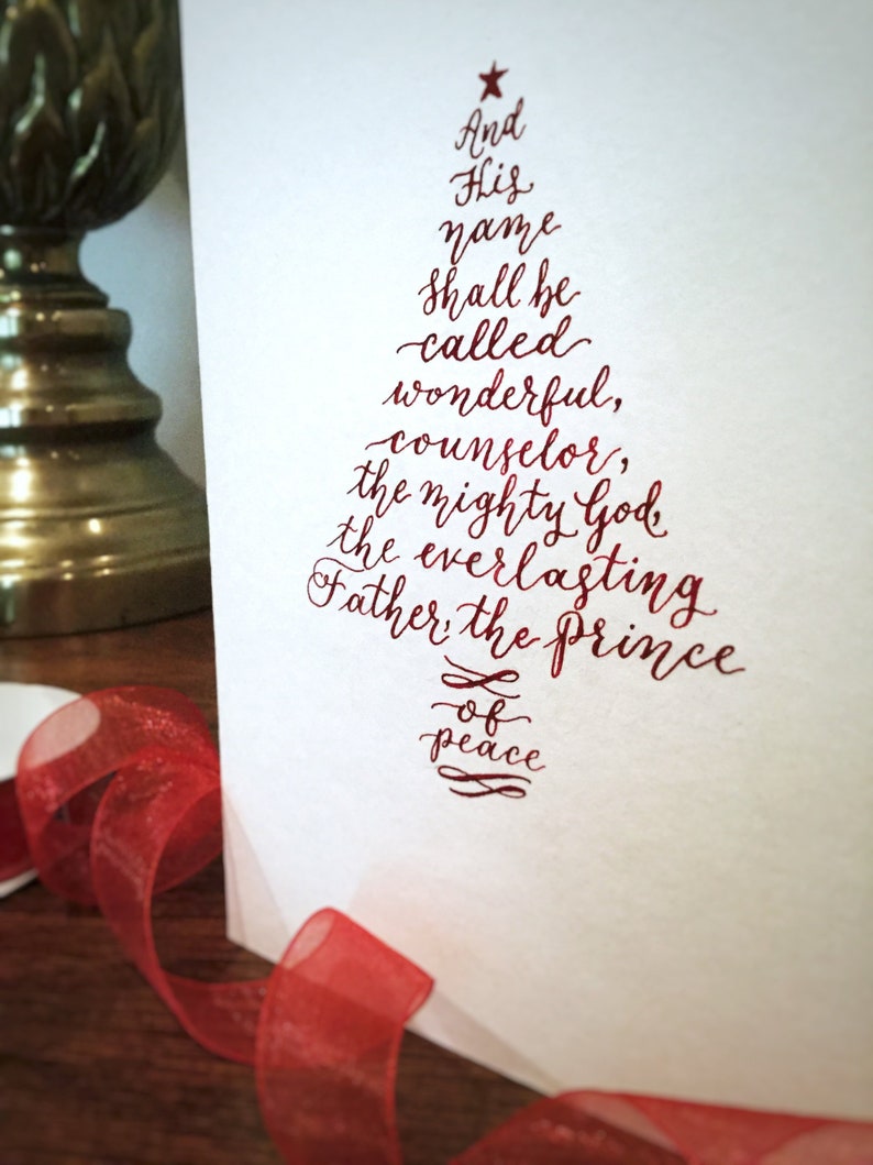 Bulk Christmas Cards, Isaiah 9:6, Calligraphy Holiday Cards, Religious ...