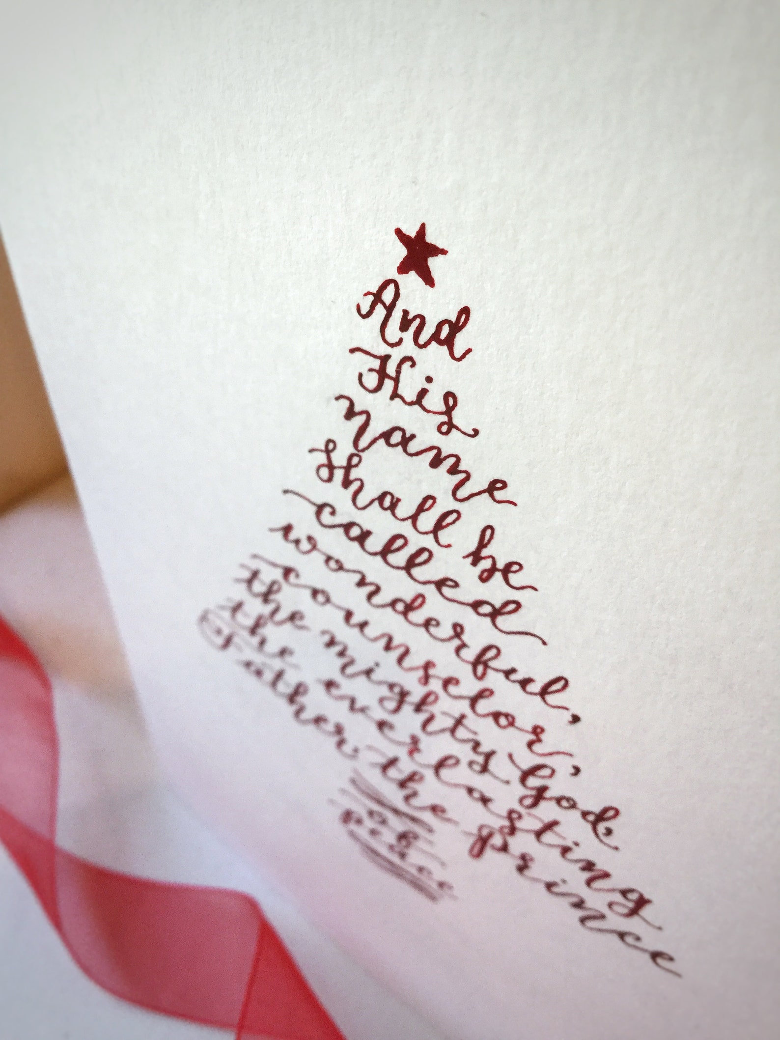 Bulk Christmas Cards, Isaiah 9:6, Calligraphy Holiday Cards, Religious ...