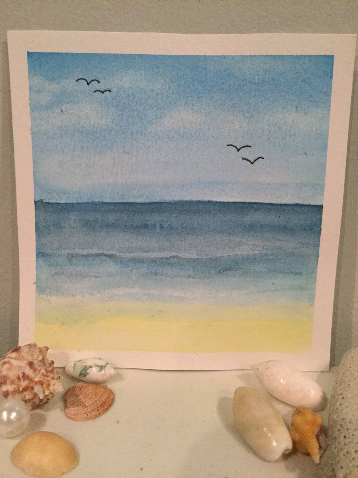 Watercolor Beach Painting, Gift for Beach Lovers, Wall Decor, Beach ...