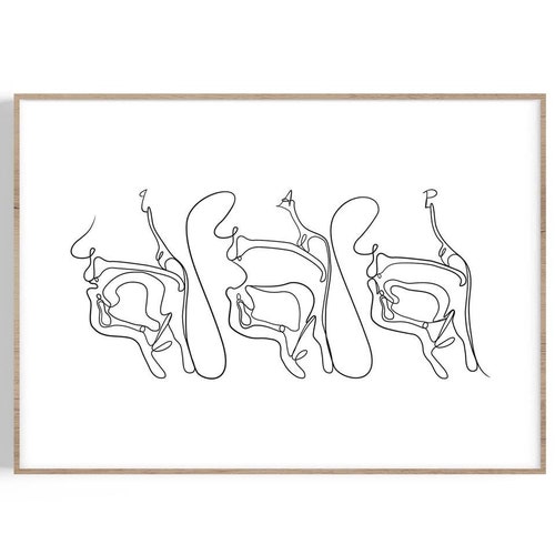 Speech Anatomy One Line Art Speech Language Pathologist Gift - Etsy