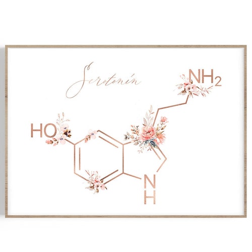 Serotonin Molecule Poster Serotonin Art Print Happiness - Etsy
