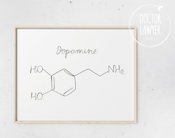 Dopamine Molecule Dopamine Art Print Feel-good Hormone | Etsy
