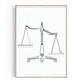 Scales of Justice One Line Art Attorney Print Lawyer Gift - Etsy