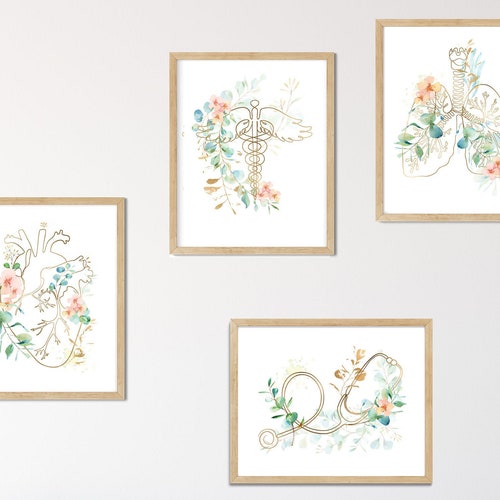 Doctor Office Decor Medical Art Set Doctor Graduation Gift - Etsy