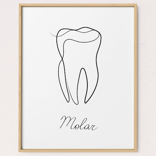 Premolar Tooth One Line Art Dentist Gift Dentist Anatomy - Etsy