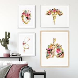 Doctor Office Decor Medical Art Set Doctor Graduation Gift - Etsy