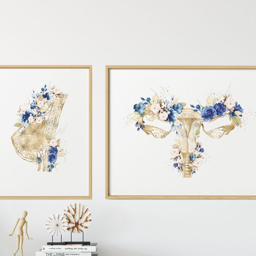 Obgyn Gift Uterus Anatomy Art Uterus Art Print Gynecologist - Etsy