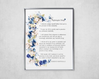 Florence Nightingale Pledge Nurse Art Print Nurse Graduation | Etsy