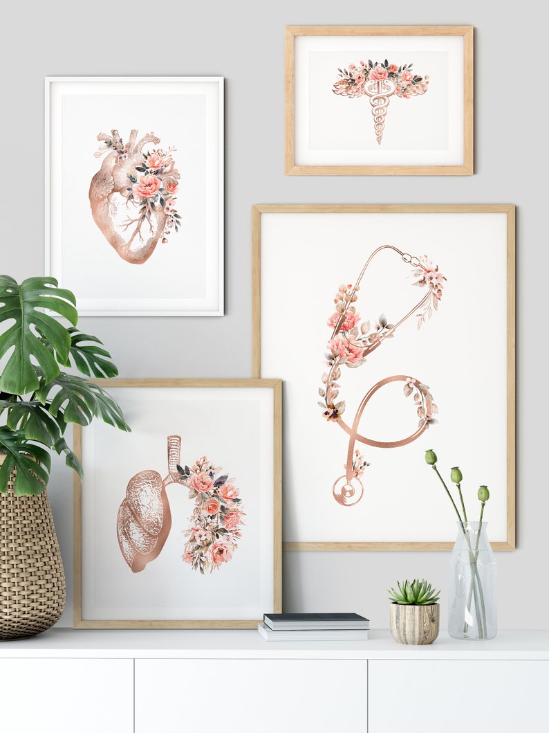 Doctor Office Decor Medical Art Set Doctor Graduation Gift | Etsy
