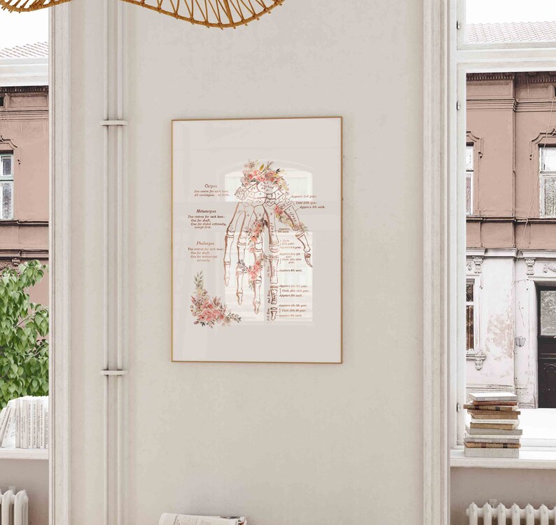 Hand Anatomy Art Hand Skeletal Bones Medical Poster Hand - Etsy